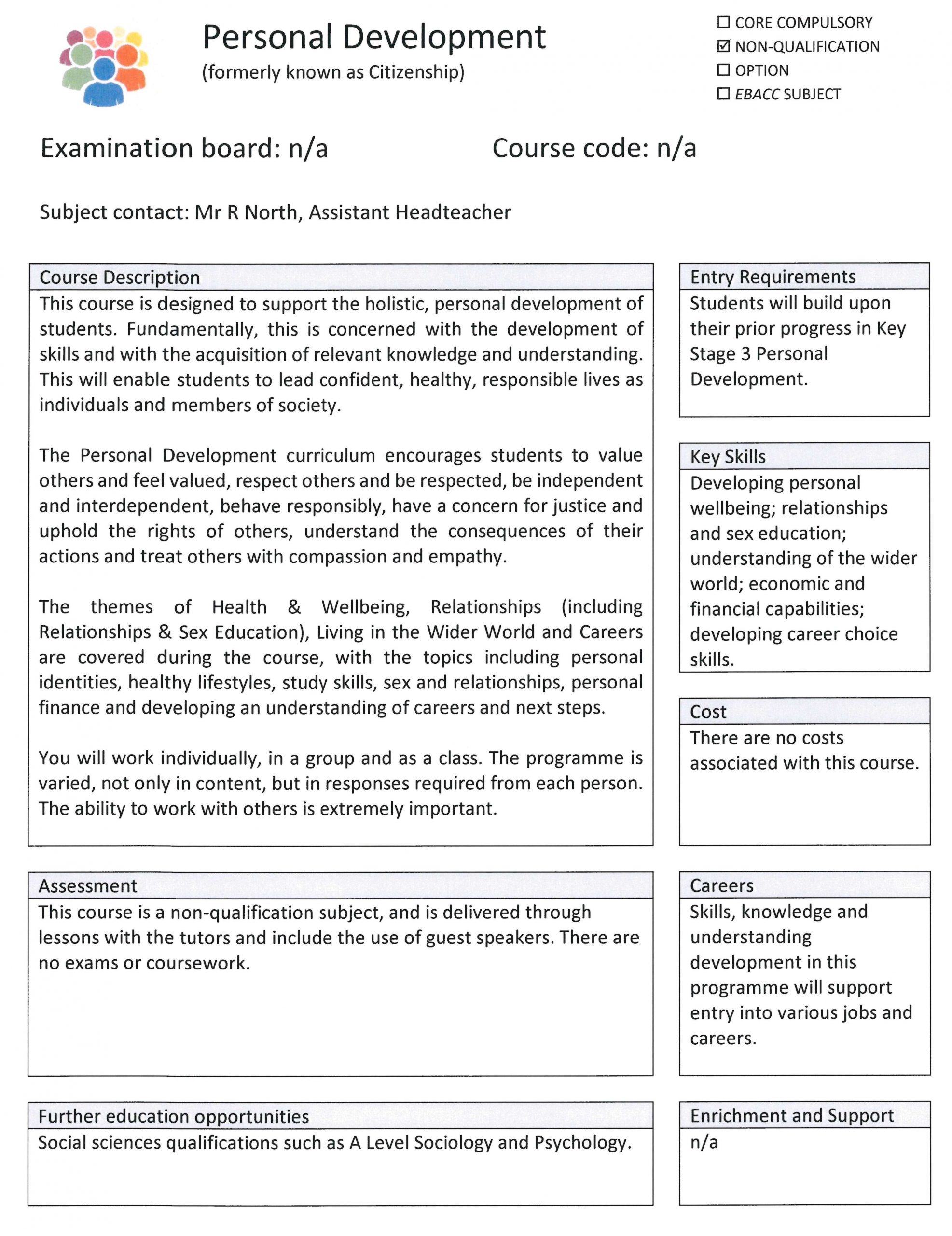 Personal Development (Core Subject) | Thamesmead School